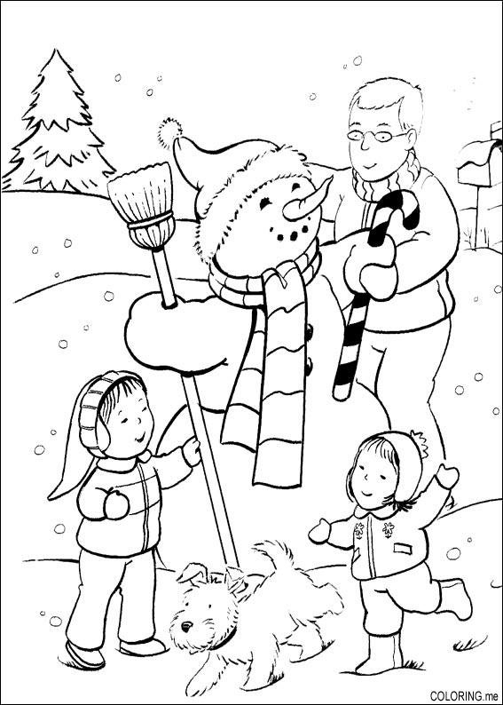Coloring page : Christmas day outdoor - Coloring.me